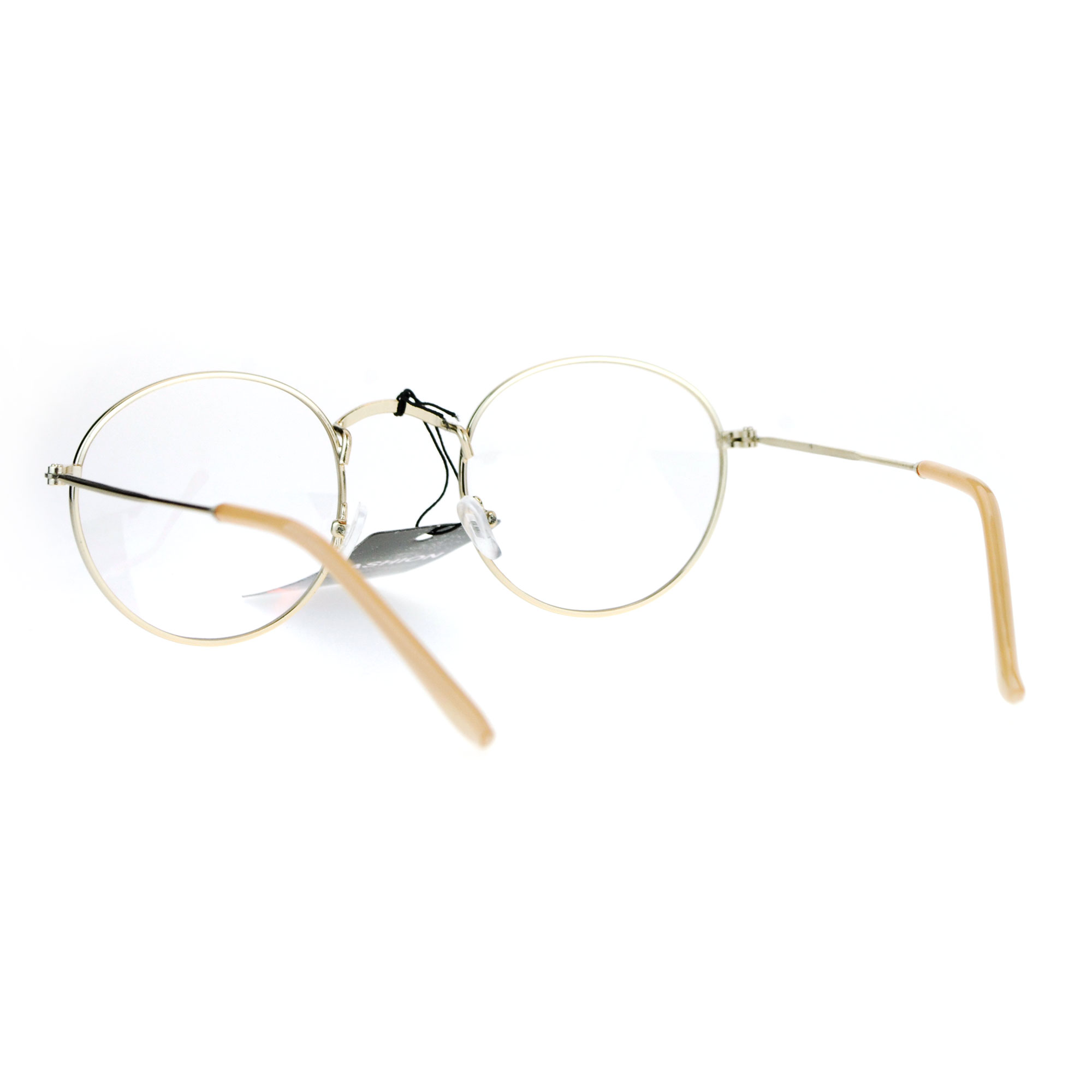 Sa106 90s Round Wire Rim Nerdy School Vintage Clear Lens Eye Glasses Ebay
