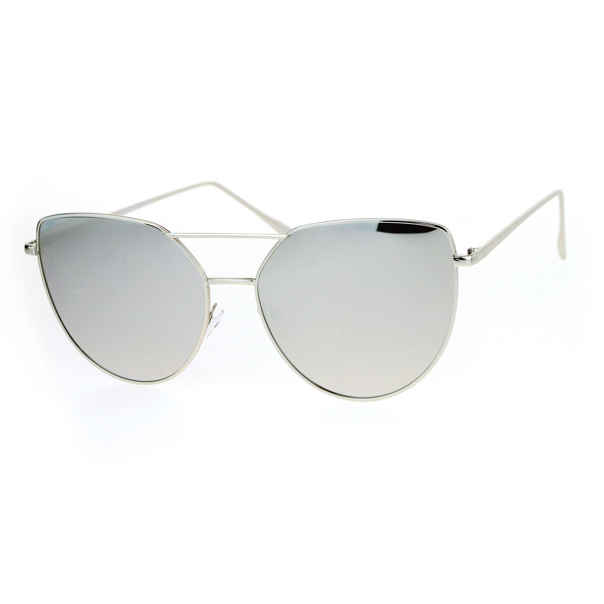 Sa106 Womens Retro Flat Colored Mirror Metal Cat Eye Sunglasses Ebay